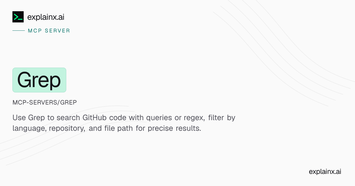 Grep — MCP server | explainx.ai | explainx.ai