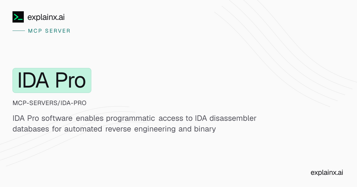 IDA Pro — MCP server | explainx.ai | explainx.ai
