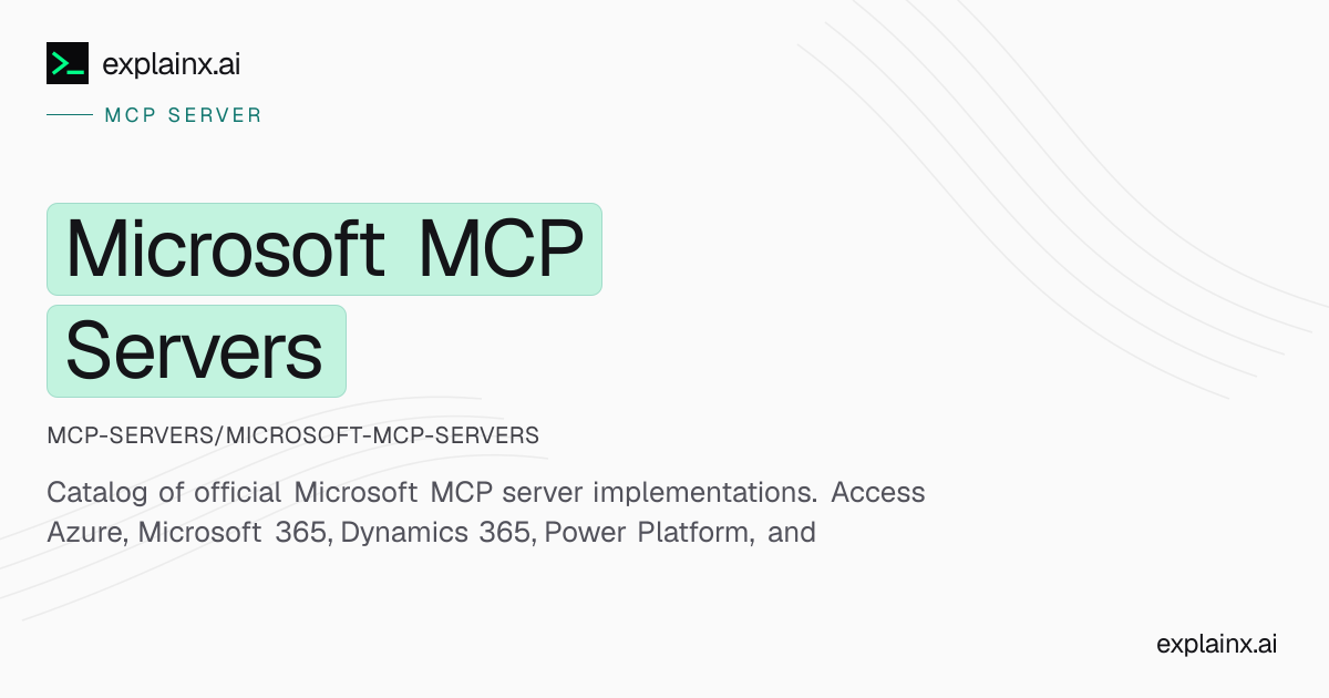 Microsoft MCP Servers — MCP server | explainx.ai | explainx.ai