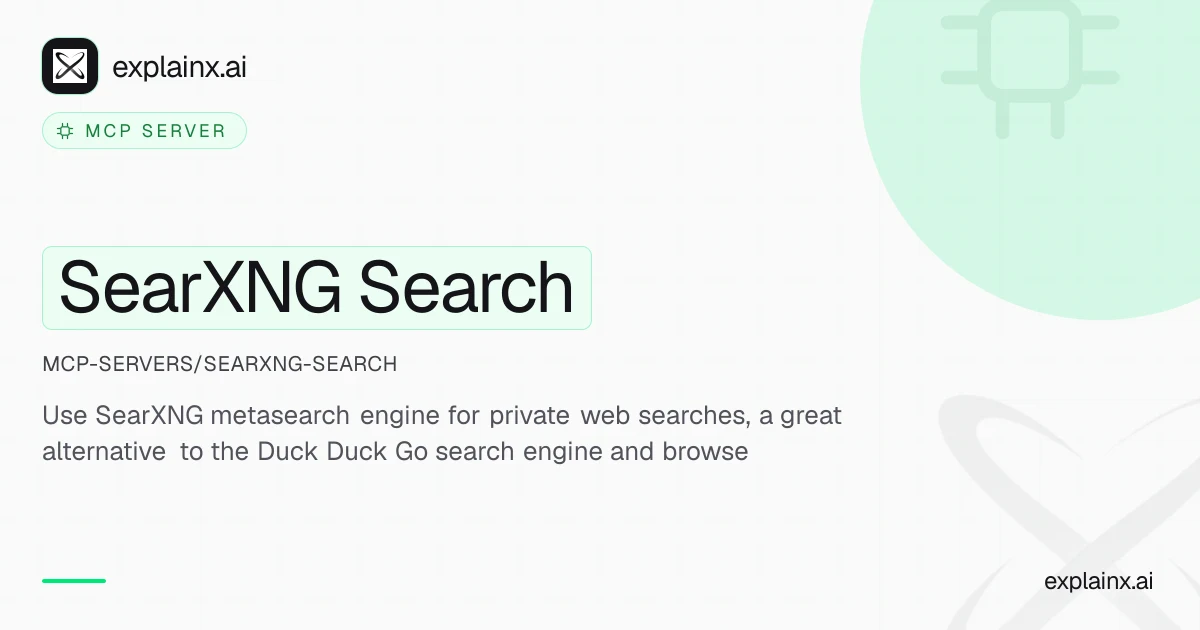 Searxng Search — Mcp Server Explainxai Explainxai