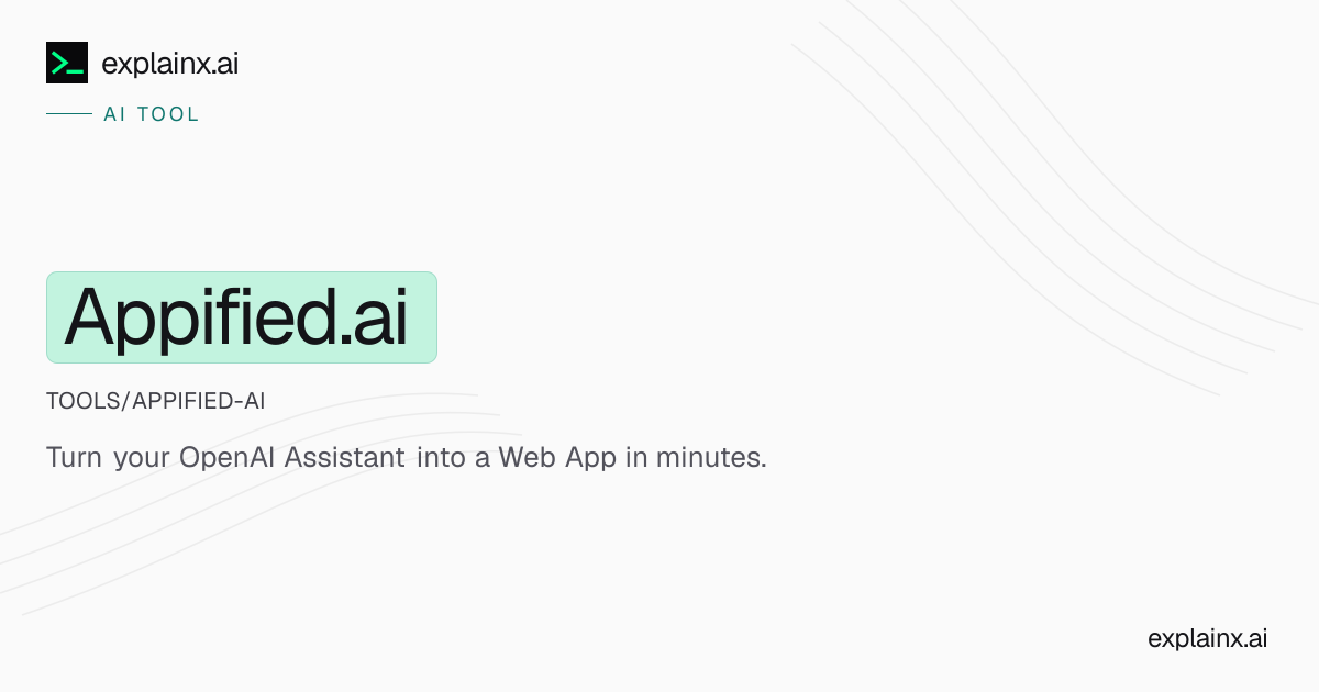 Appified.ai — AI tool | explainx.ai | explainx.ai