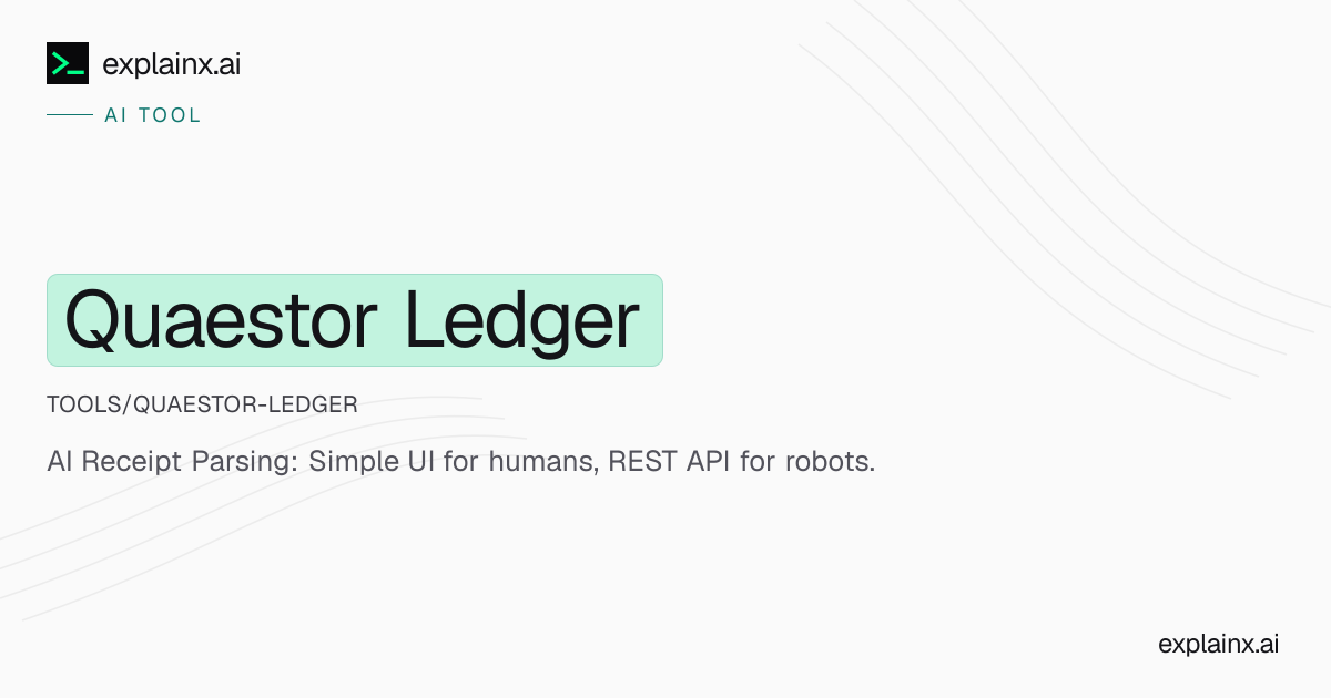 Quaestor Ledger — AI tool | explainx.ai | explainx.ai